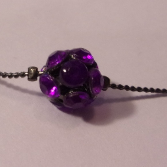 Jewelry | Floating Purple Rhinestone Ball Bead Necklace | Poshmark